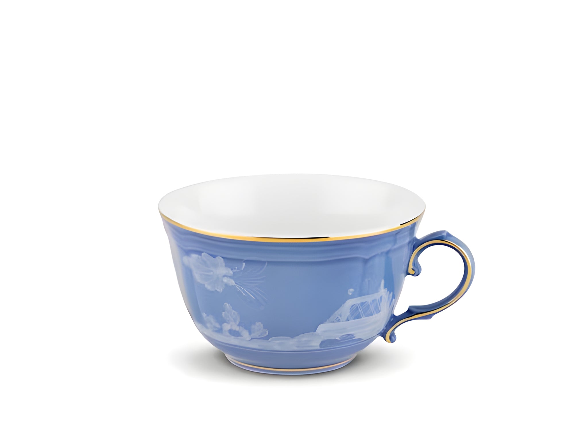 Periwinkle Blue & Gold Porcelain Tea Cup - Oriente Italiano Pervinca ...