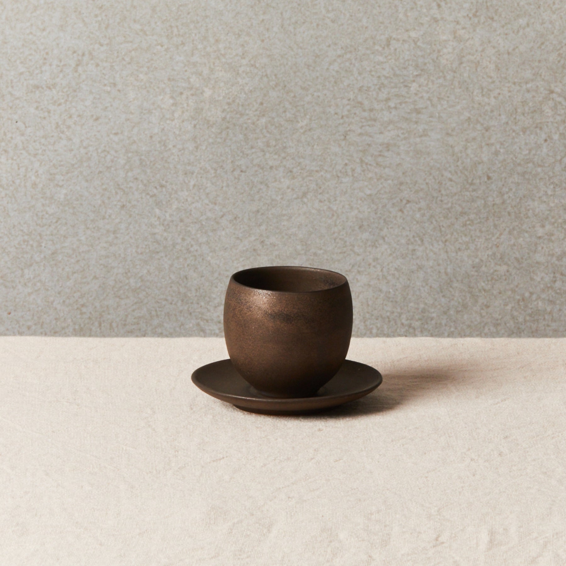 Jiseungmin Ceramics Patina U Cup & Saucer | Drinkware